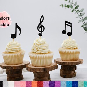 Musical Notes Cupcake Toppers (set of 12) 20 COLORS AVAILABLE - Etsy