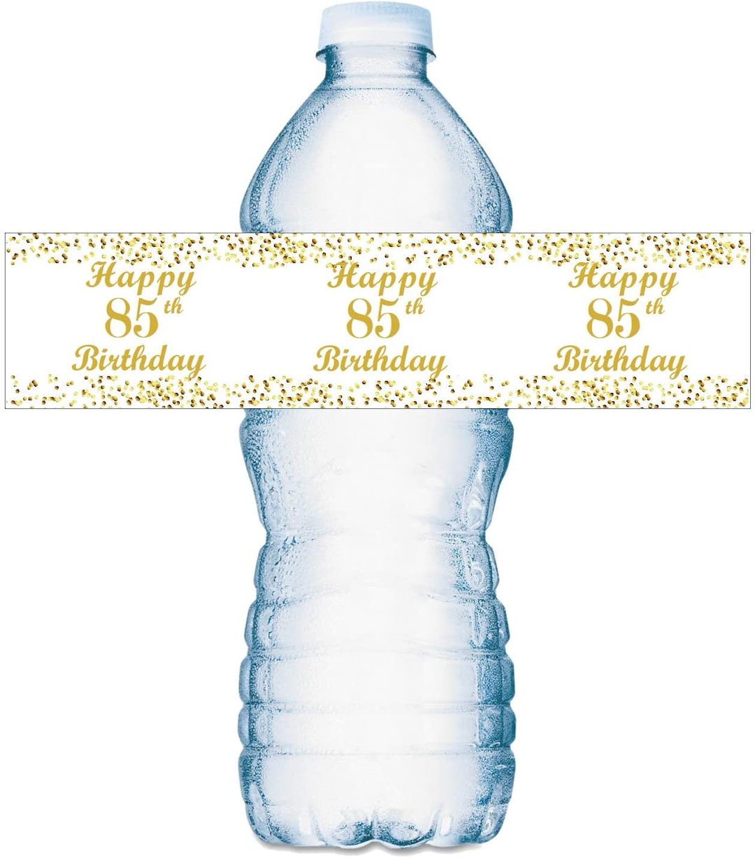 85th Birthday Water Bottle Labels SET of 25 Glossy Waterproof Labels ...