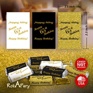 65th Birthday Party Favors | Set of 60 Glossy Stickers | Labels for ...