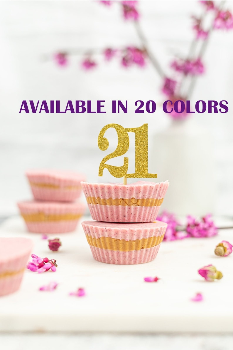 ANY NUMBER 21st Birthday Cupcake Toppers 2 Inches Tall | Etsy