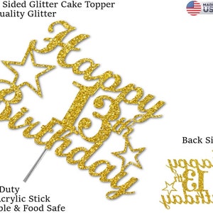 13th Birthday Cake Topper | Glitter Party Decoration | Happy Birthday ...