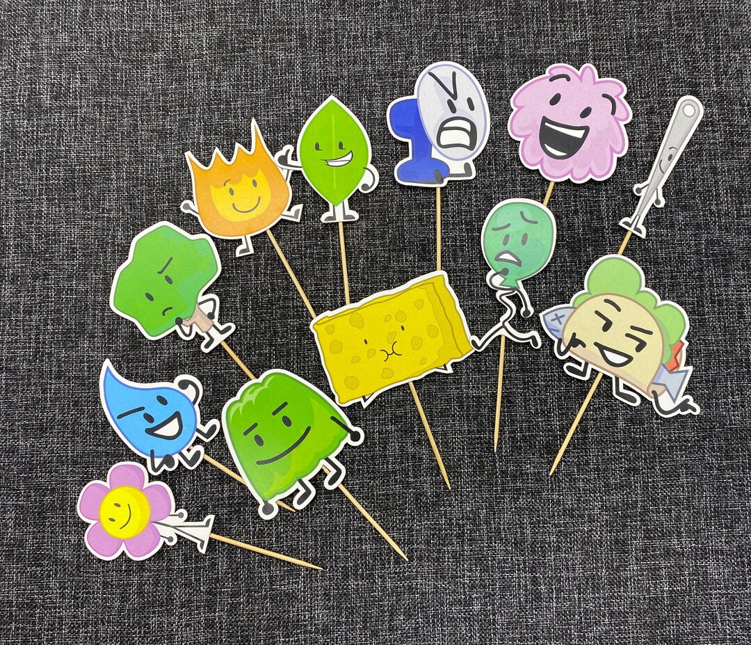 Set of 12 BFDI Cupcake Toppers (2.5 Inches) - Battle for Dream Island ...
