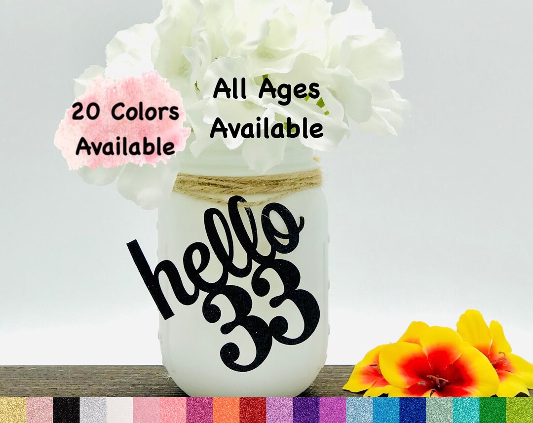 33rd Birthday Decorations Number Cutout for Centerpiece 20 Colors ...
