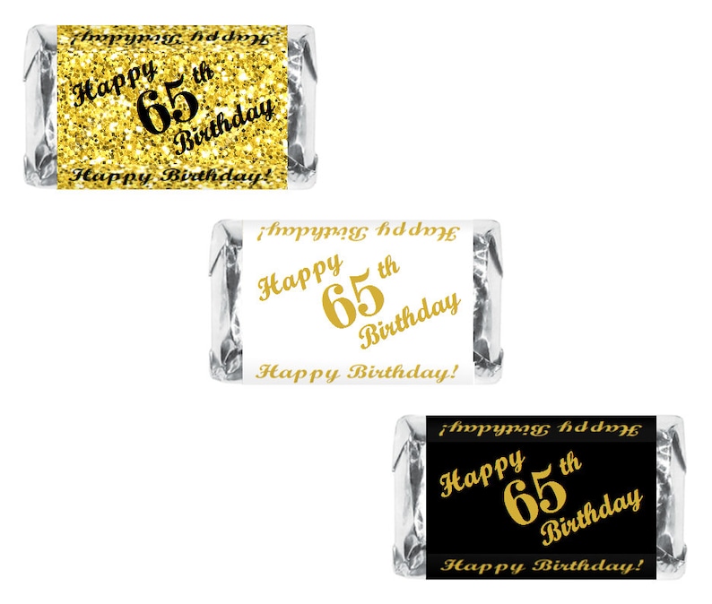 65th Birthday Party Favors | Set of 60 Glossy Stickers | Labels for ...