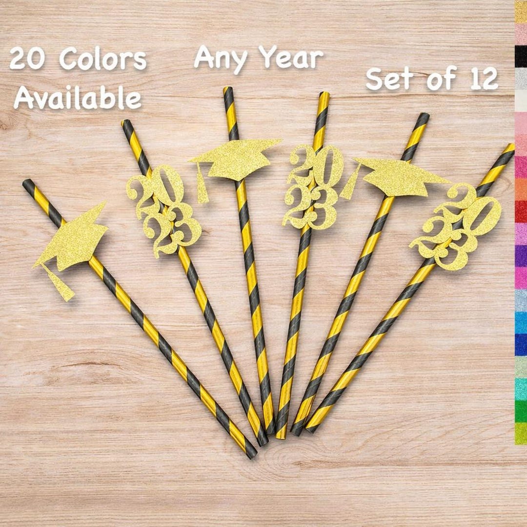 Class of 2026 Graduation Decorations Party Straws (set of 12) (20 ...
