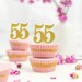 Any Number 55th Birthday Cupcake Toppers 2 Inches Tall Adult Party ...