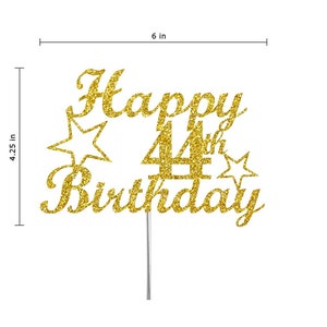 44th Birthday Cake Topper Glitter Party Decoration Happy Birthday Decor ...