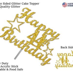 44th Birthday Cake Topper Glitter Party Decoration Happy Birthday Decor ...