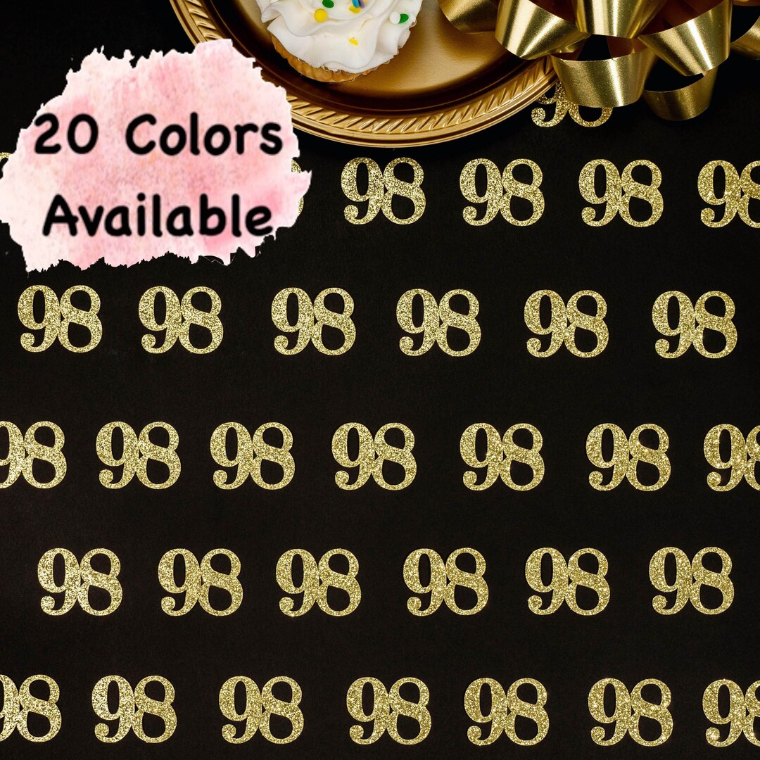 98th Birthday Confetti 1 Inch Party Glitter 98th Birthday Party ...