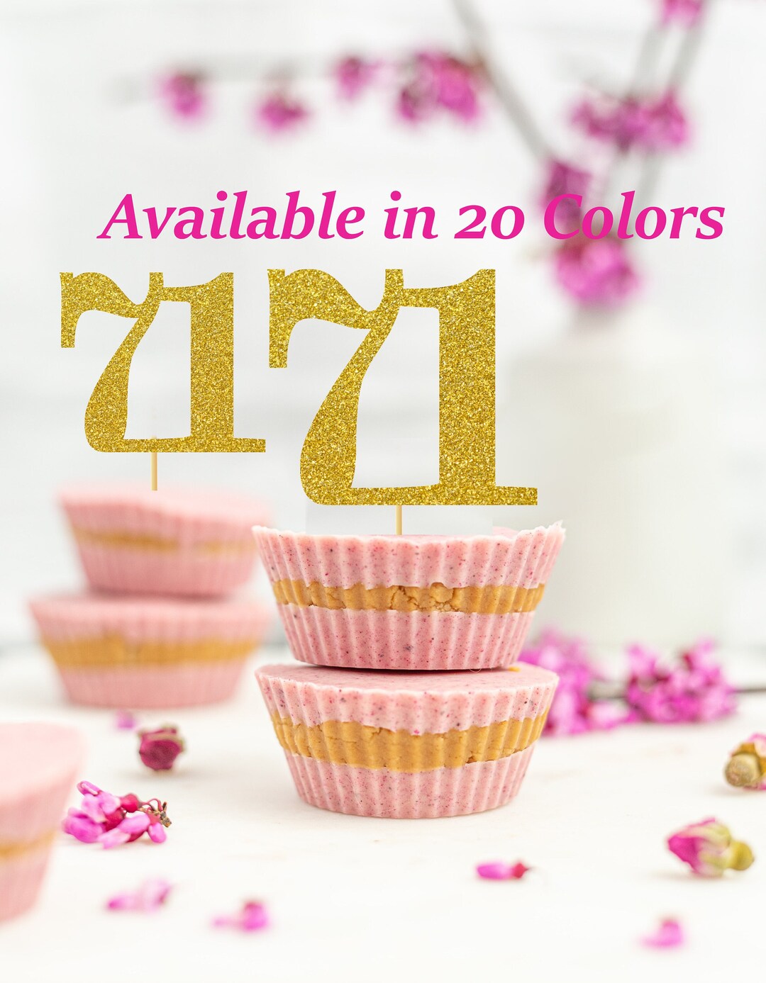 71st Birthday Cupcake Toppers | Glitter Number 71 Decorations | 71st ...