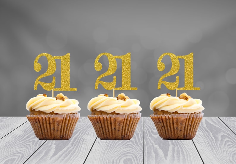 ANY NUMBER 21st Birthday Cupcake Toppers 2 Inches Tall - Etsy