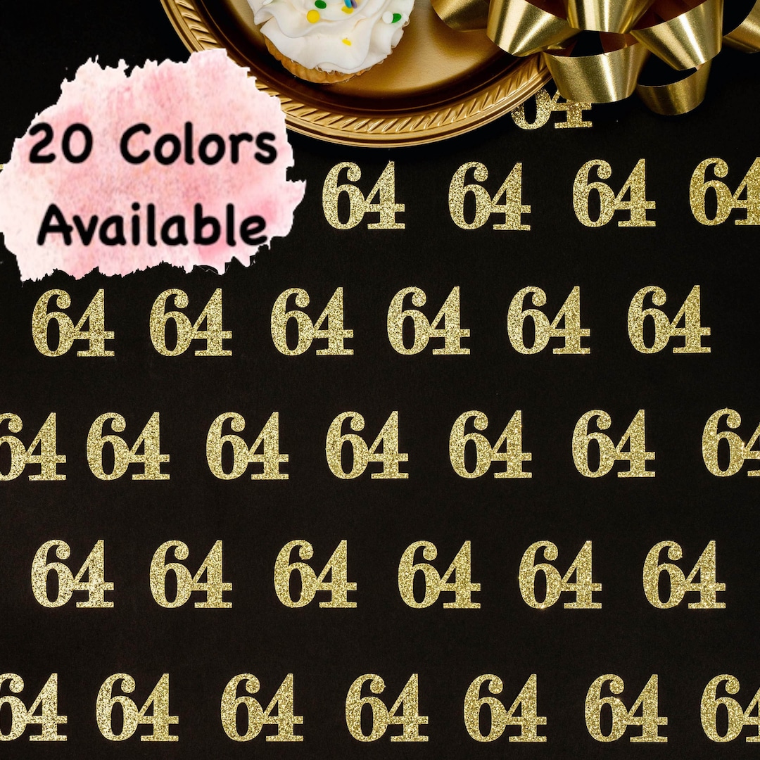 64th Birthday Confetti 1 Inch Party Glitter 64th Birthday Party ...