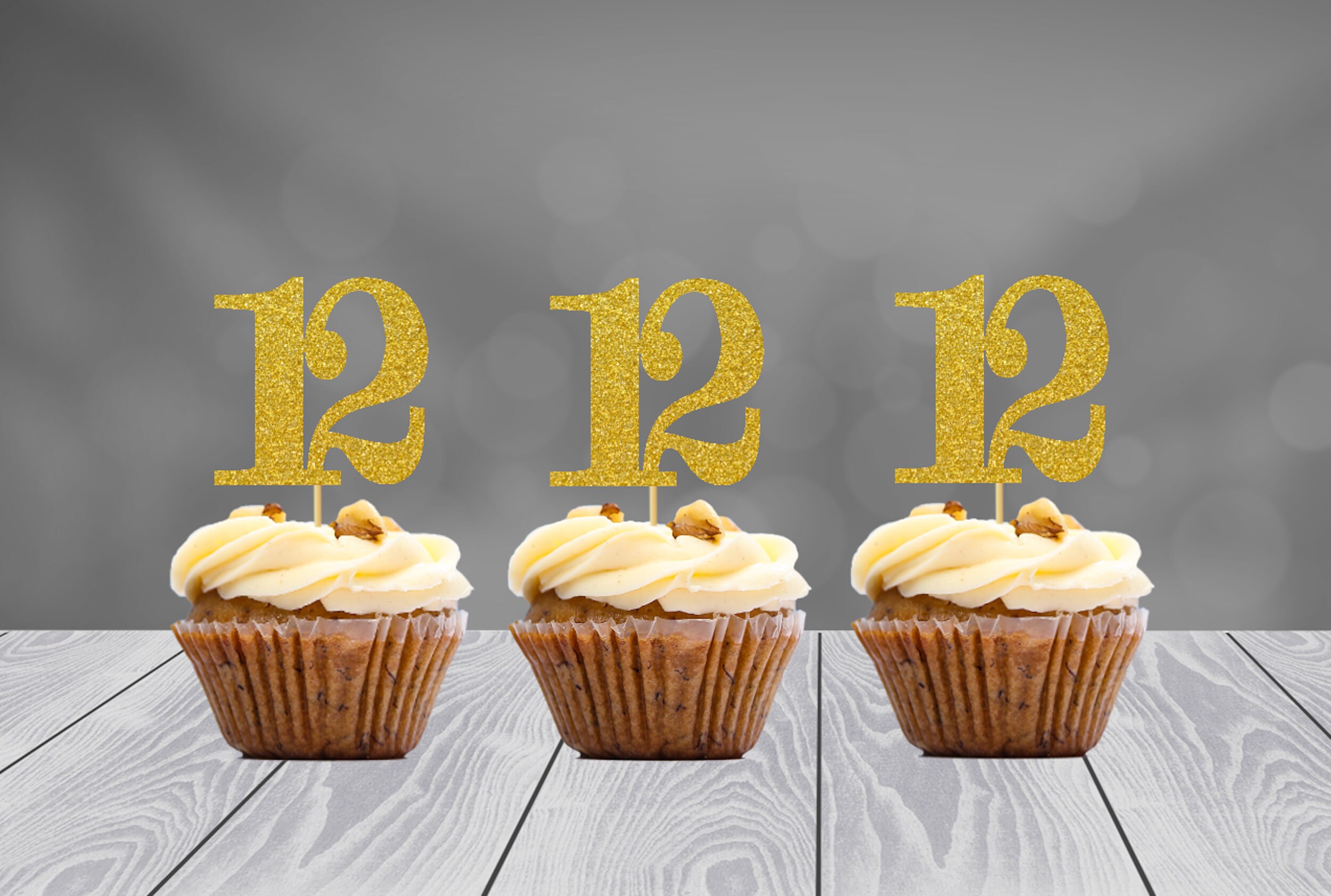 Any Number 12th Birthday Cupcake Toppers 2 Inches Tall Any - Etsy