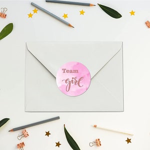 40pc Team Girl Team Boy Gender Reveal Stickers 2 Inch Big Round Glossy ...