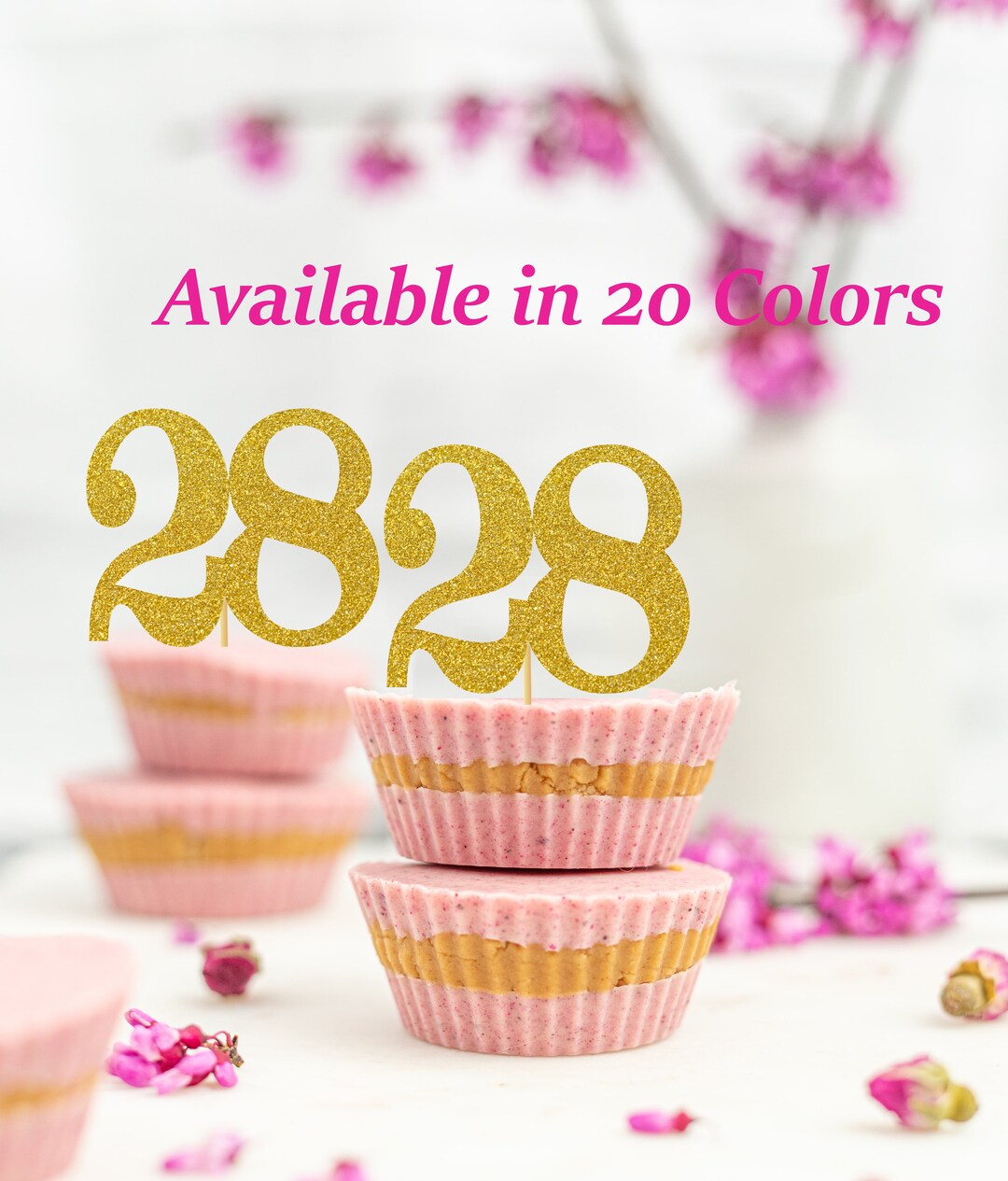 Any Number 28th Birthday Cupcake Toppers 2 Inches Tall Any - Etsy