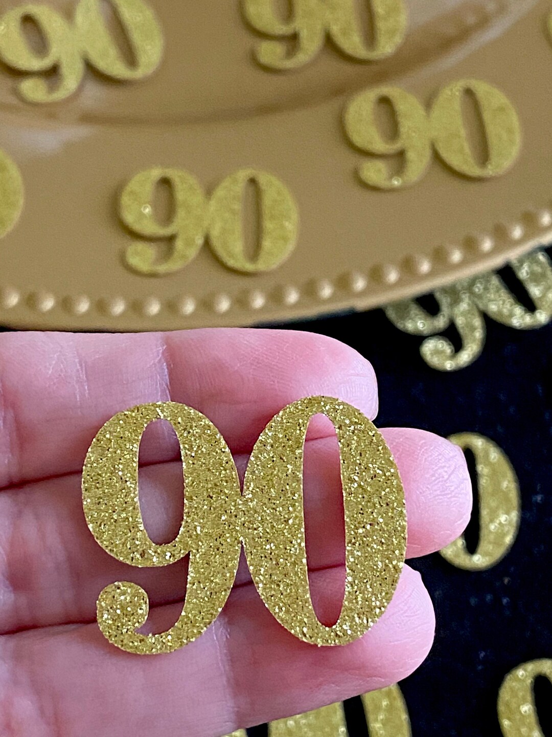 90th Birthday Confetti (1 Inch ) Adult Party Glitter 90th Birthday ...