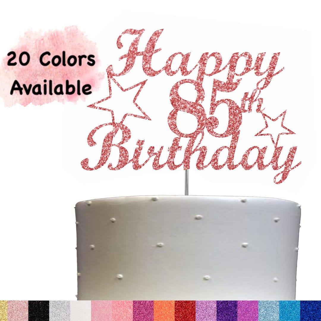 85th Birthday Cake Topper | Glitter Party Decoration | Happy Birthday ...
