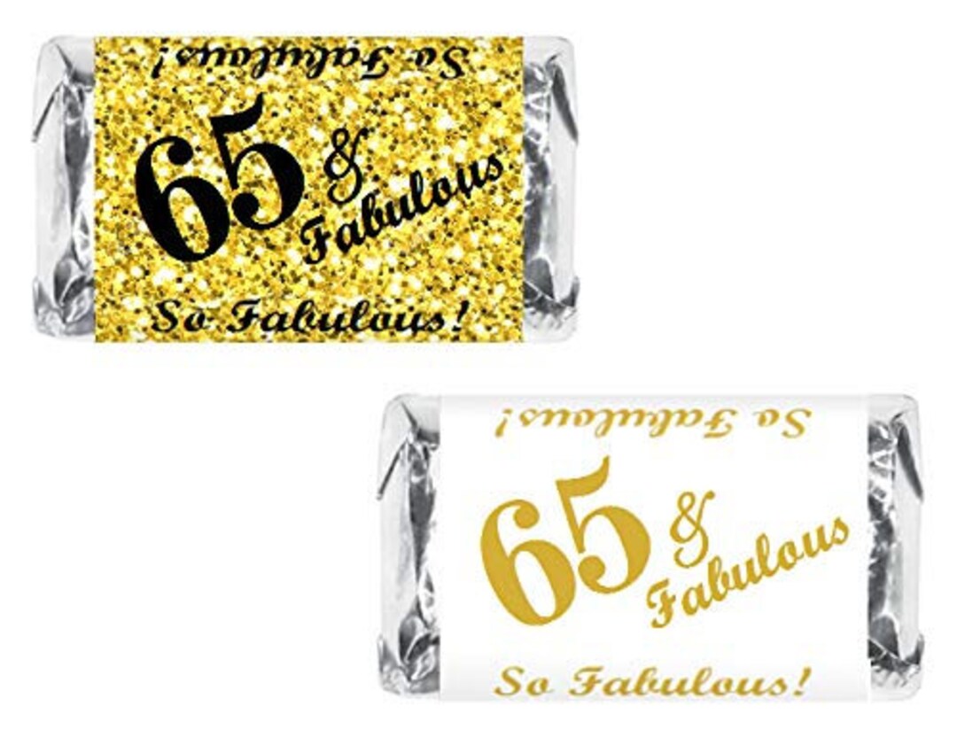 65 and Fabulous | Set of 60 Glossy Stickers | 65th Birthday Labels for ...