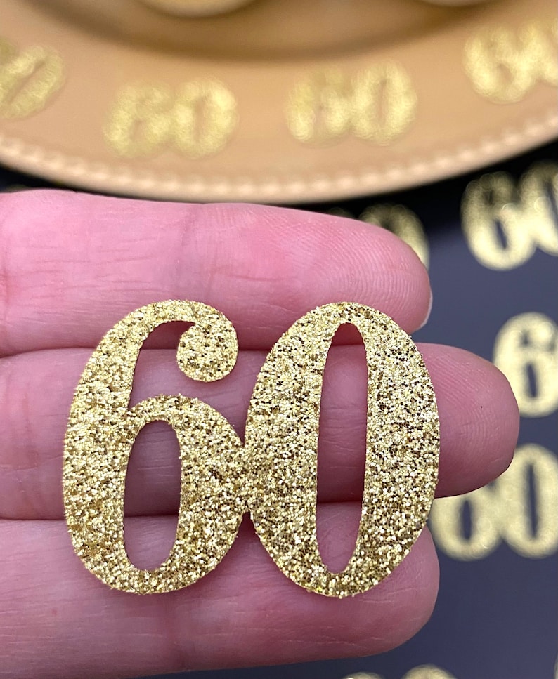 60th Birthday Confetti (1 Inch ) Adult Party Glitter 60th Birthday ...
