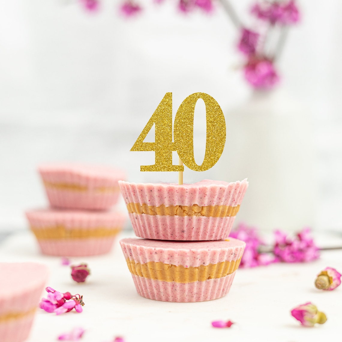Any Number 40th Birthday Cupcake Toppers 2 Inches Tall - Etsy