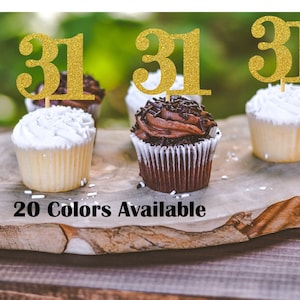 Any Number 31st Birthday Cupcake Toppers 2 Inches Tall - Etsy