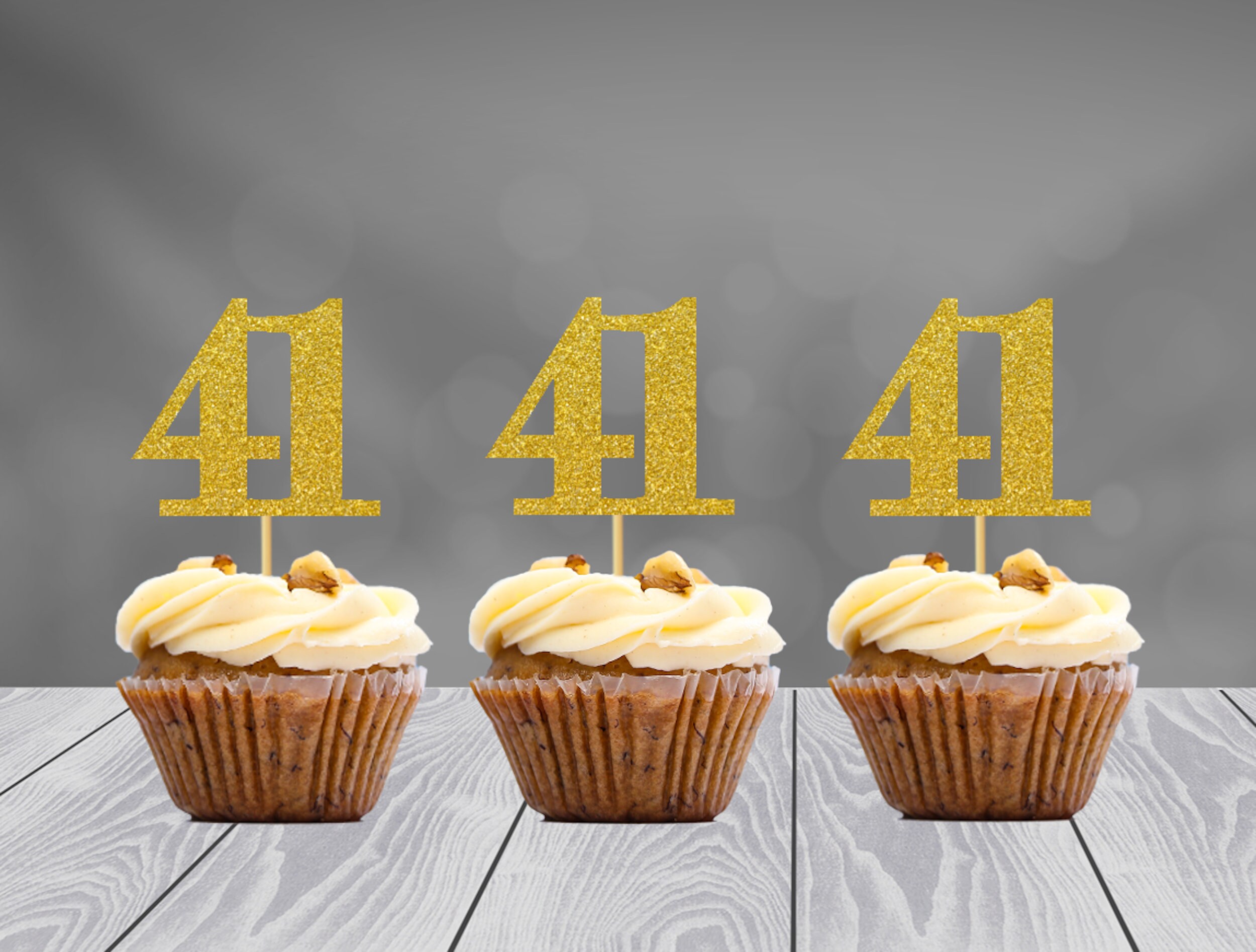 Any Number 41st Birthday Cupcake Toppers 2 Inches Tall Any - Etsy