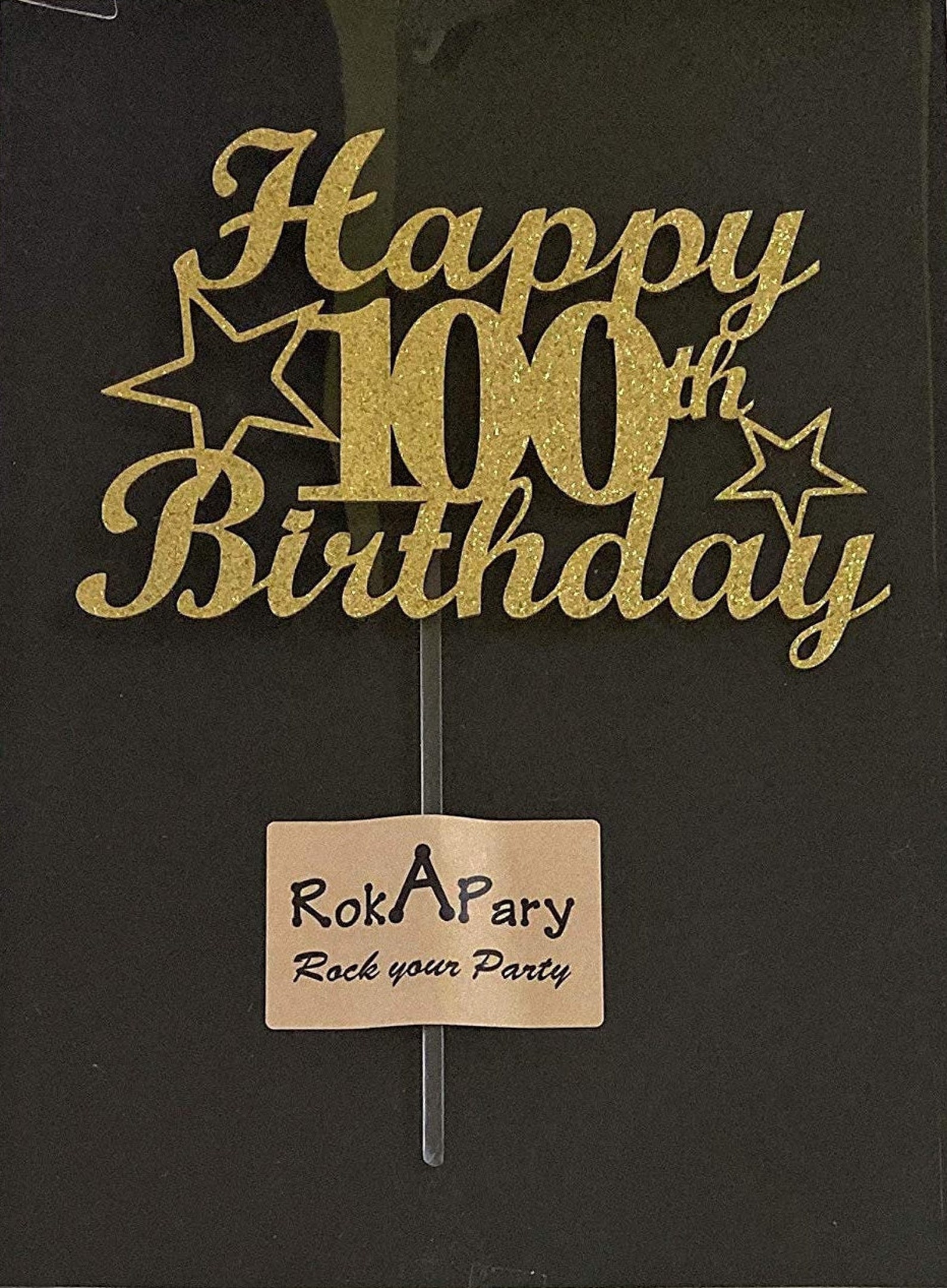 100th Birthday Cake Toppers double Side Glitter Glitter Gold - Etsy