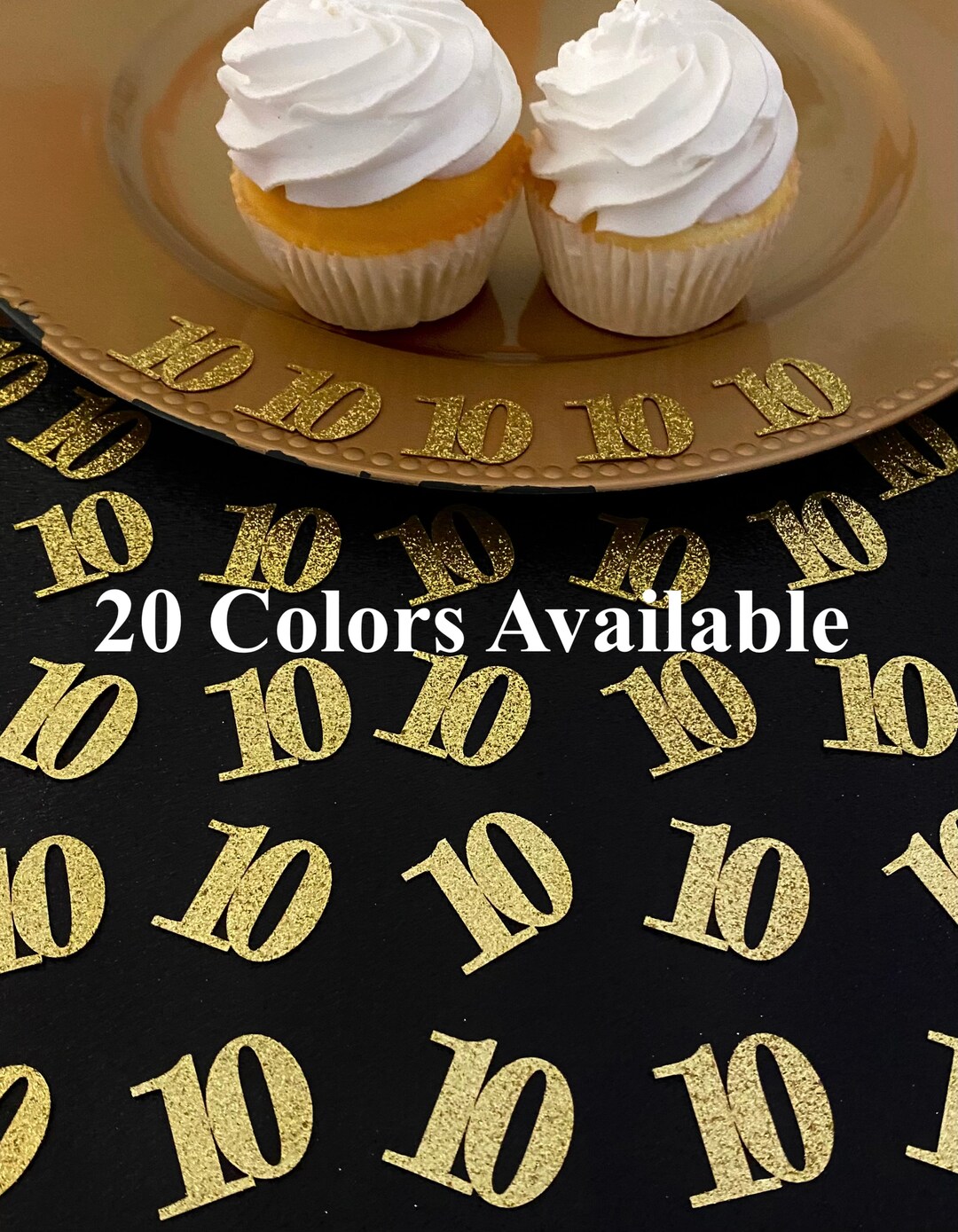 Any Number 10th Birthday Confetti 1 Inch Number 10 Glitter Confetti ...