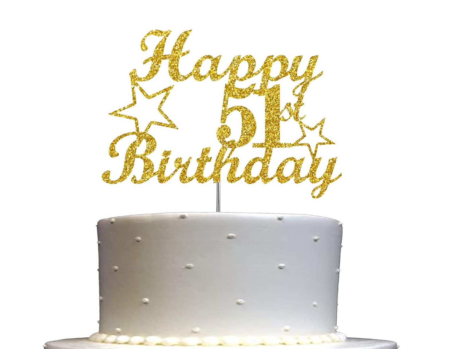 51st Birthday Cake Toppers double Side Glitter Adult Party - Etsy