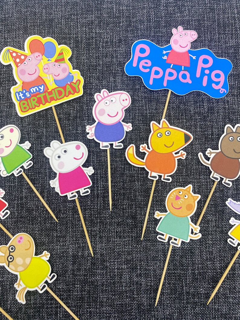 Peppa Pig Cupcake Toppers Set of 12 Peppa Pig Birthday Party ...