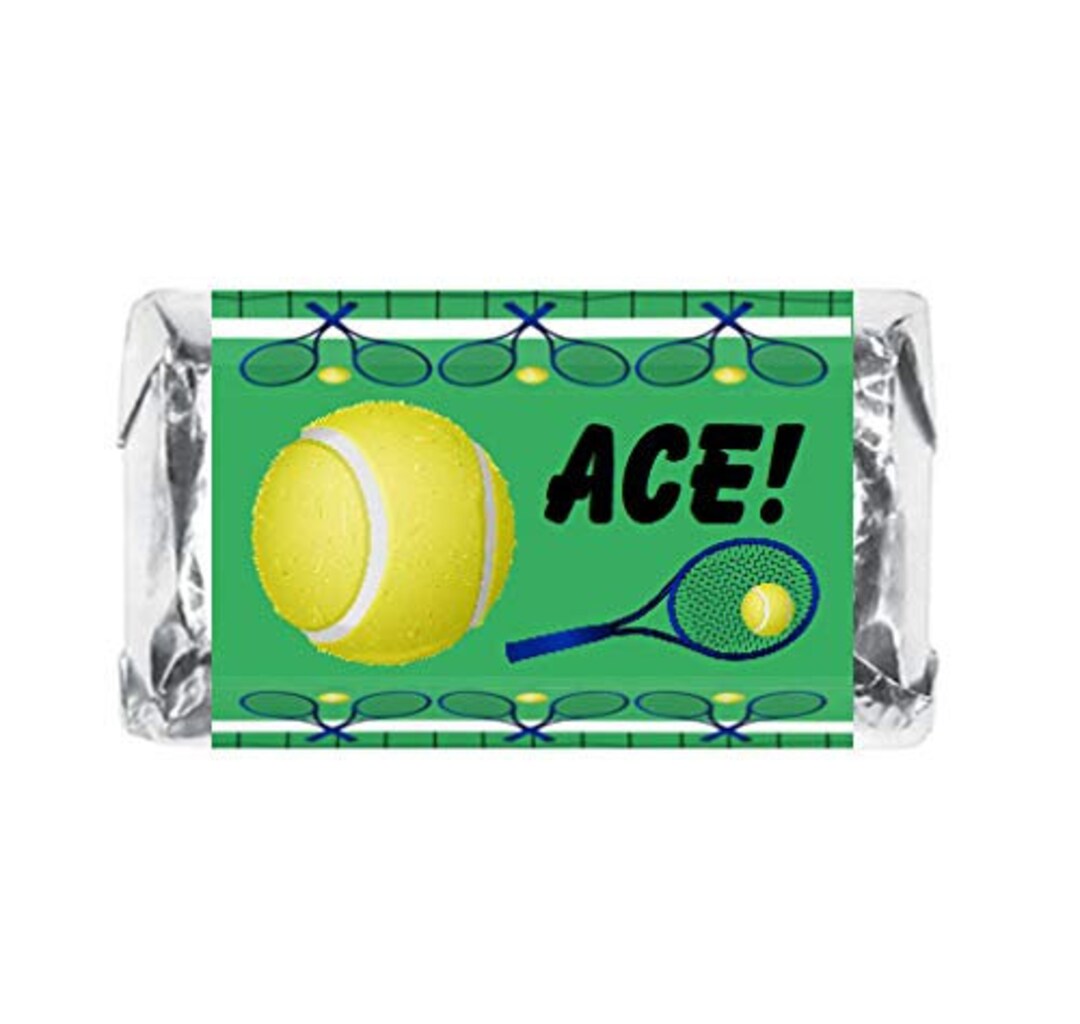 60 Sports Tennis Miniature Candy Bar Wrapper, Mini Candy Bar Stickers ...