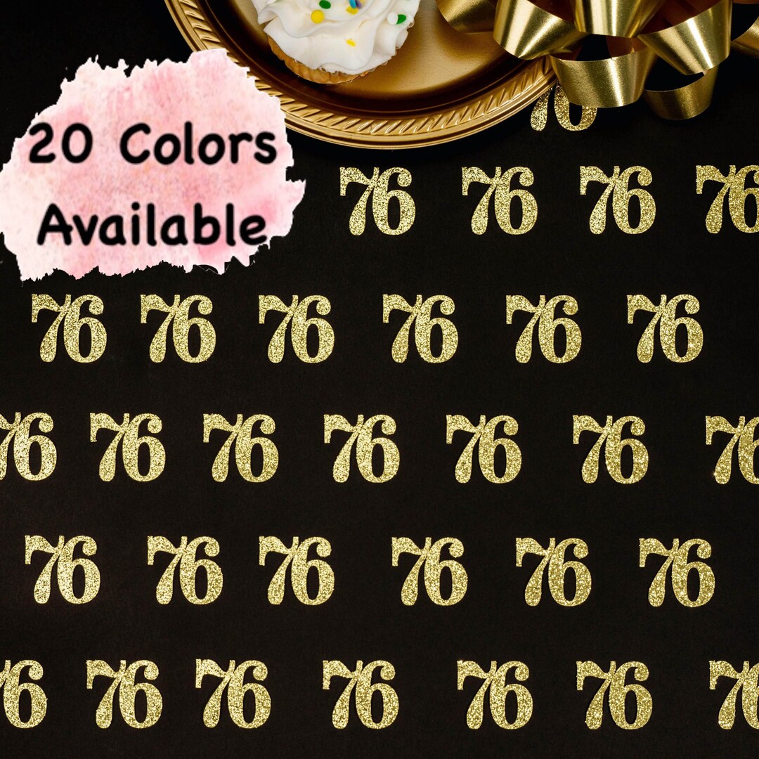 76th Birthday Confetti 1 Inch Party Glitter 76th Birthday Party ...