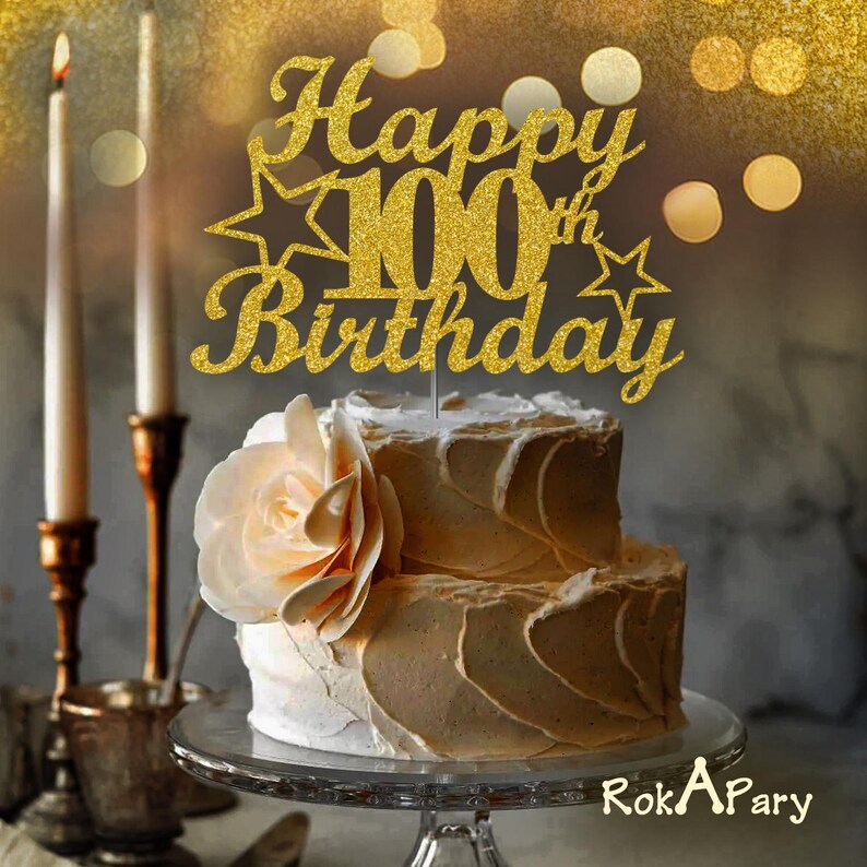 100th Birthday Cake Topper | Glitter Party Decoration | Happy Birthday ...