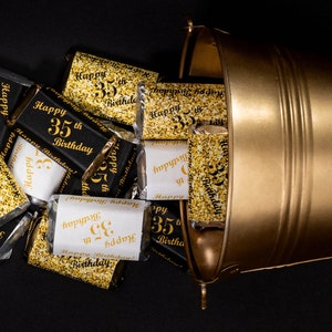 Any Age 35th Birthday Party Favors Labels for Miniatures Candy Bar ...