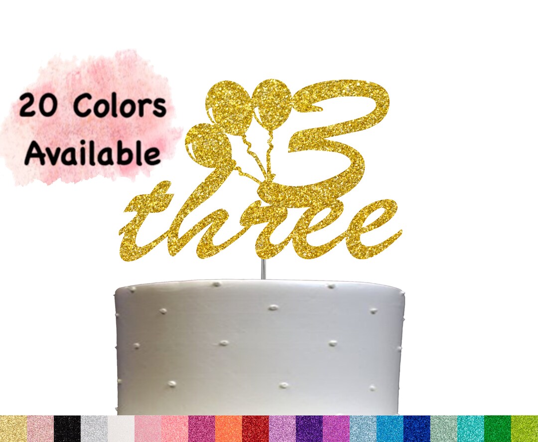 3rd Birthday Cake Topper | Number Three Cake Topper | 3rd Birthday ...
