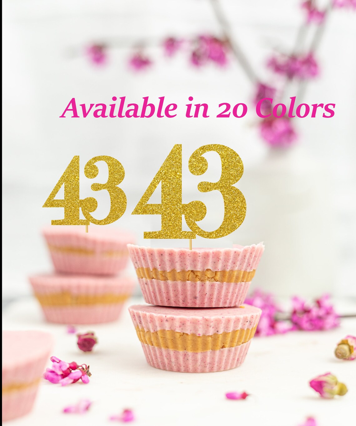 Any Number 43rd Birthday Cupcake Toppers 2 Inches Tall Any - Etsy