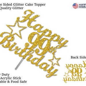 99th Birthday Cake Topper | Glitter Party Decoration | Happy Birthday ...
