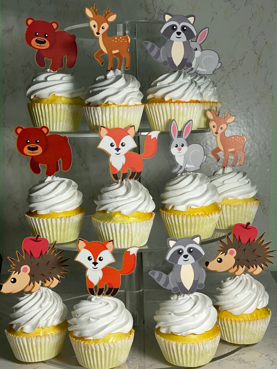 Woodland Forest Animals (SET of 12) Cupcake Toppers Woodland Theme ...
