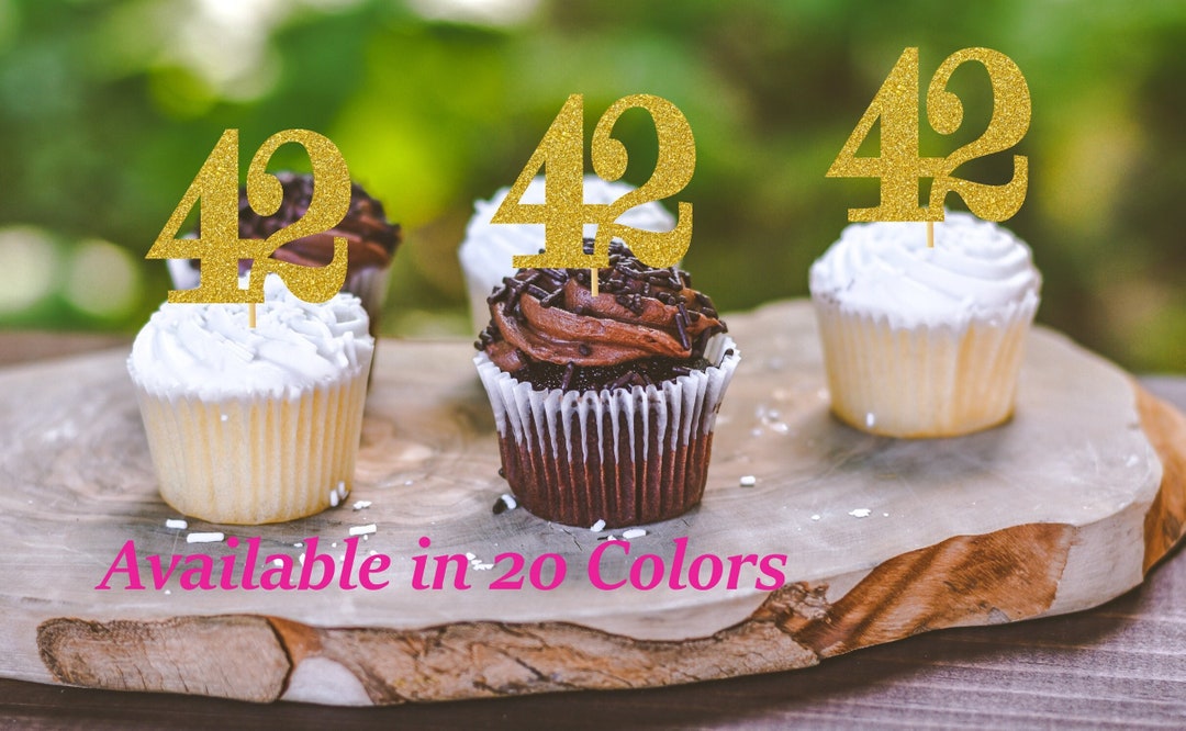 Any Number 42nd Birthday Cupcake Toppers 2 Inches Tall Any - Etsy