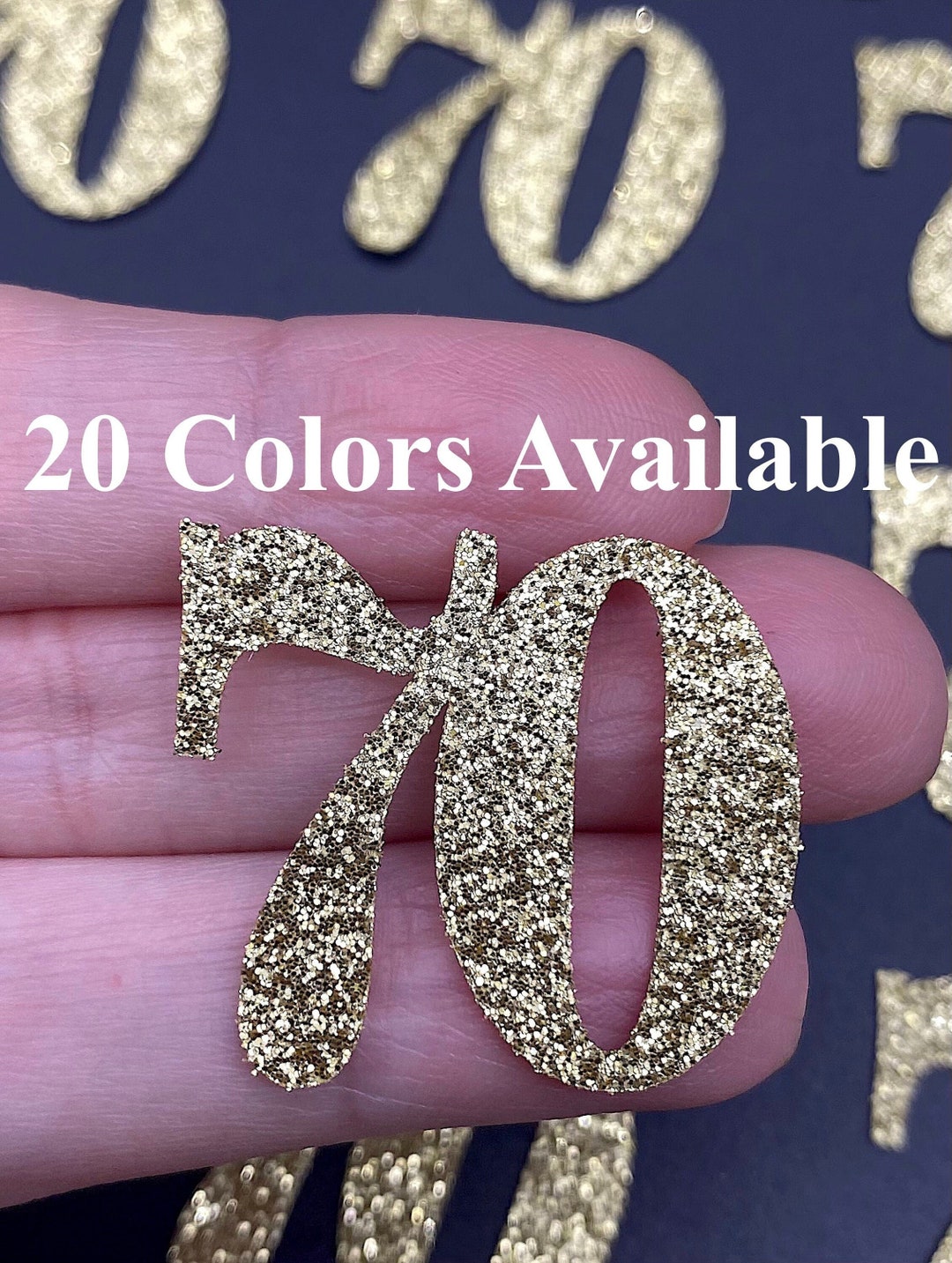 ANY NUMBER 70th Birthday Confetti 1 Inch Adult Party Glitter 70th ...