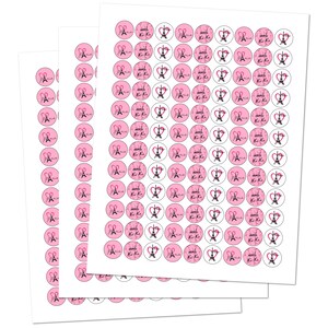 324 PARIS Eiffel Tower Theme Pink Kisses Stickers Birthday Wedding Baby ...