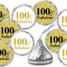 100 and Fabulous Birthday Kisses Stickers, set of 216 Labels Stickers ...