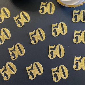 50th Anniversary (set of 50) Gold Glitter Confetti 50th Party Favors ...
