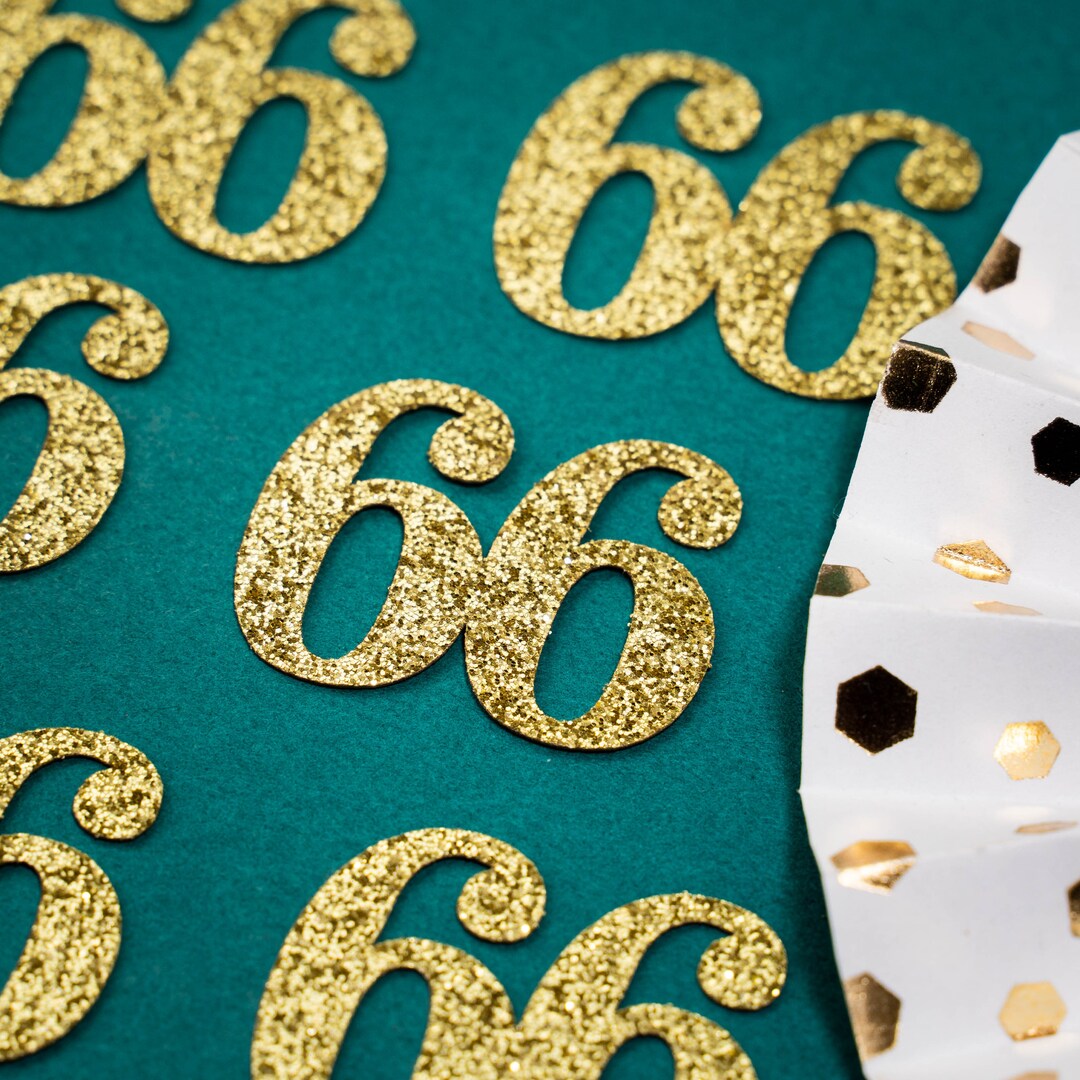 66th Birthday Confetti Party Favors 66th Anniversary Decorations Party ...