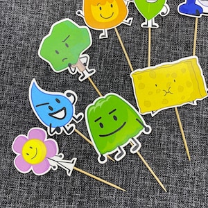 Set of 12 BFDI Cupcake Toppers (2.5 Inches) - Battle for Dream Island ...