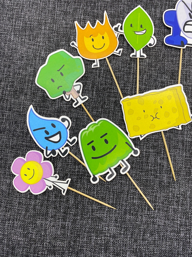 Set of 12 BFDI Cupcake Toppers (2.5 Inches) - Battle for Dream Island ...