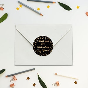 75th Birthday 75th Happy Birthday Stickers, 2 Inch Big Round Glossy ...