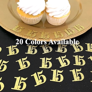 15th Birthday Confetti (1 Inch ) Number 15 Glitter Confetti Party ...