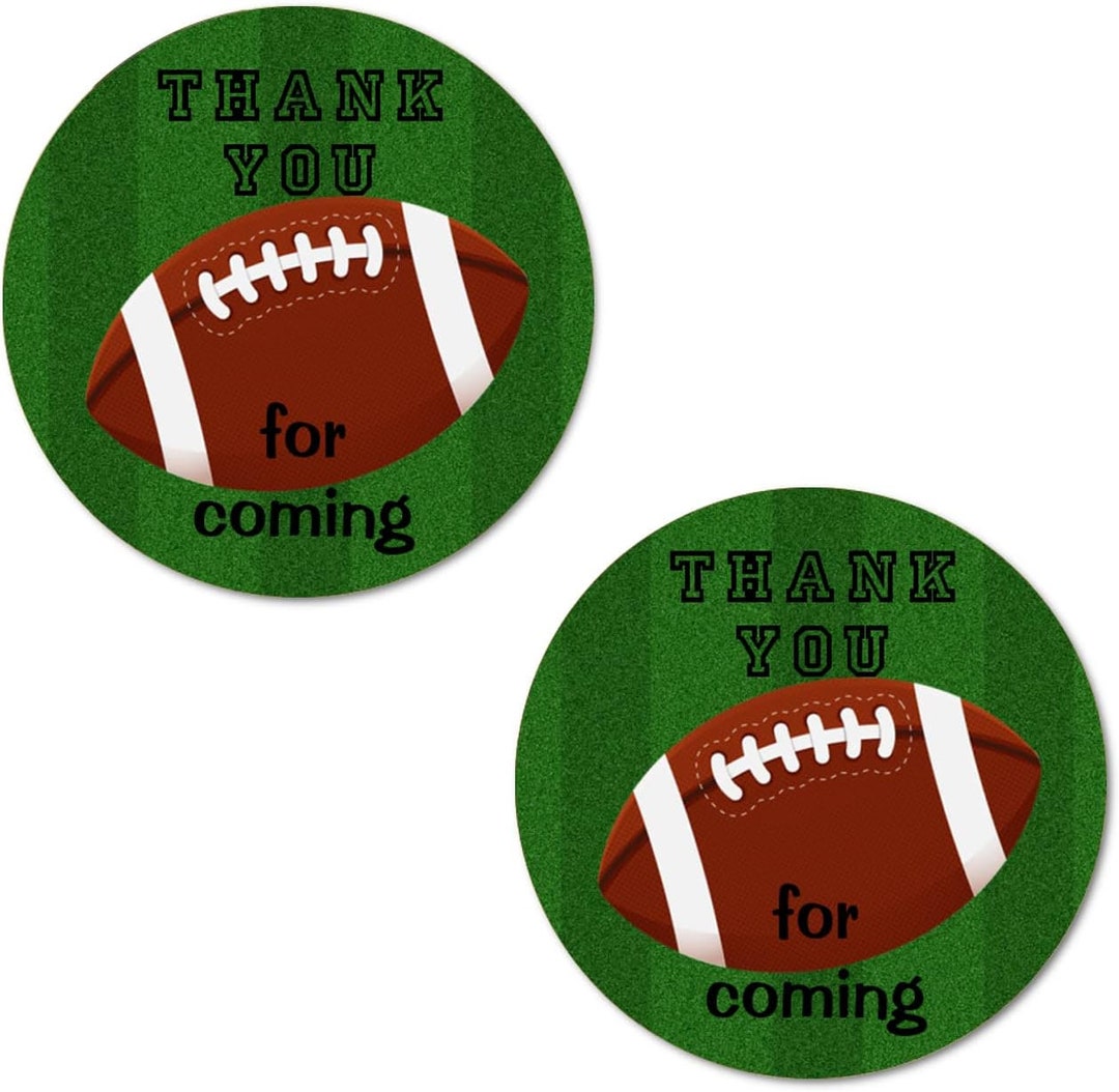 Set of 40 Football Thank You Labels - 2" Glossy Stickers for Birthday ...