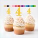 ANY NUMBER 4th Birthday Cupcake Toppers Number 4 Cupcake Toppers ...